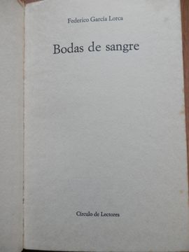 Libro Bodas De Sangre De Federico García Lorca - Buscalibre