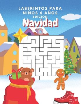 Libro Laberintos Para Niños 6 Años Edición Navidad: Cuaderno De ...