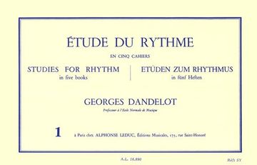 Libro Etude du Rythme Vol. 1 De Georges Dandelot - Buscalibre
