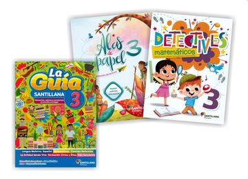 Libro Paquete Primaria Oficial Guía Santillana 3 + Alas de Papel + Detectives Matemáticos De ...