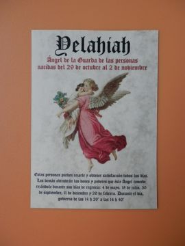Libro Postal Yelahiah. Ángel De La Guarda De Las Personas Nacidas Del ...