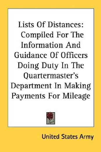 Libro lists of distances: compiled for the inf De united states army ...