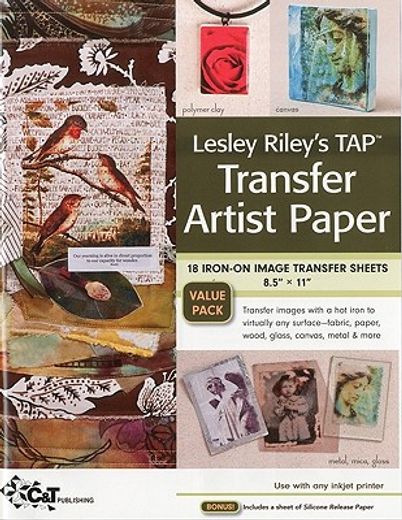 Libro lesley riley ` s tap transfer artist paper 18-sheet pack: 18 iron ...