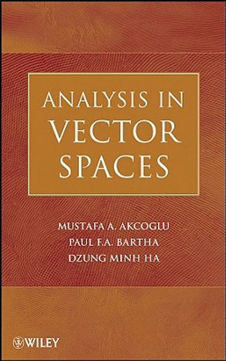 Libro analysis in vector spaces De m. a. akcoglu - Buscalibre